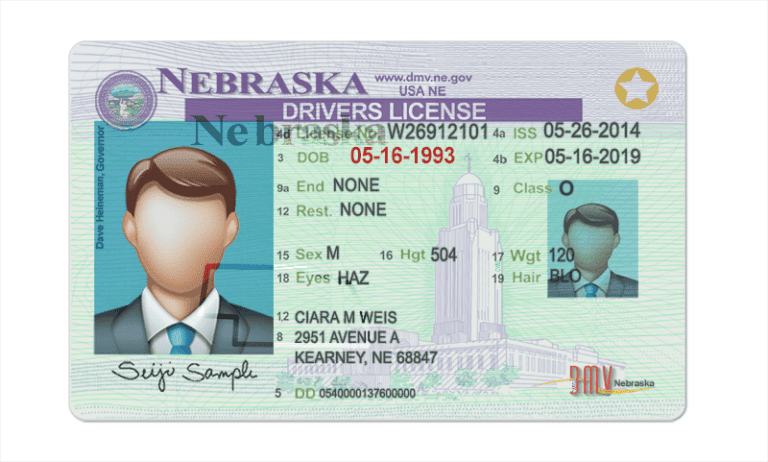 Nebraska Driver License Psd Template With Scan Effect