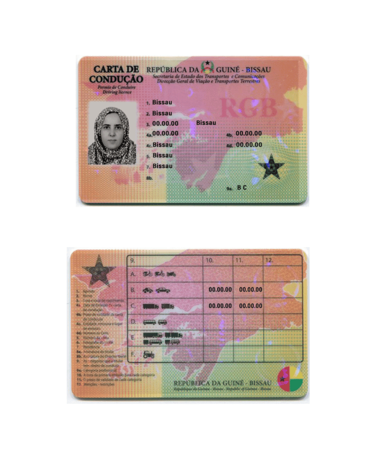 Guinea Bissau Driver License PSD Template