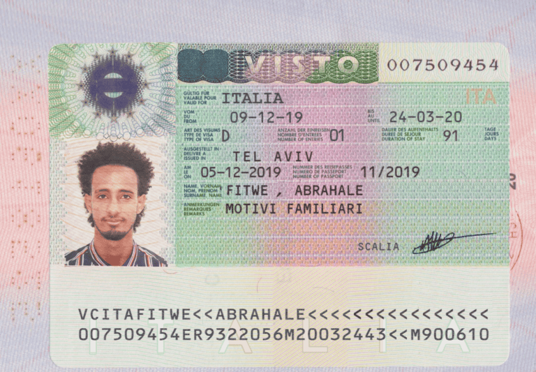 High-Res Italy Schengen Travel Visa Template