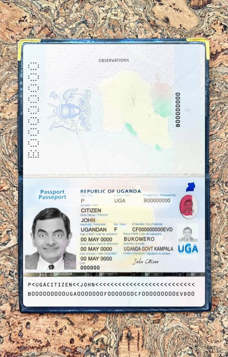 Uganda Passport Psd Template (2023-present)