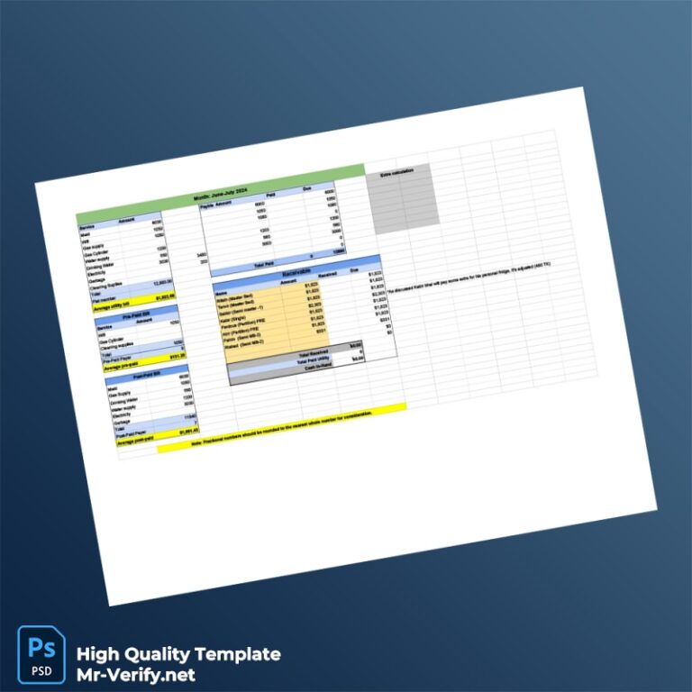 Editable Utility Bills Template In Word & PDF