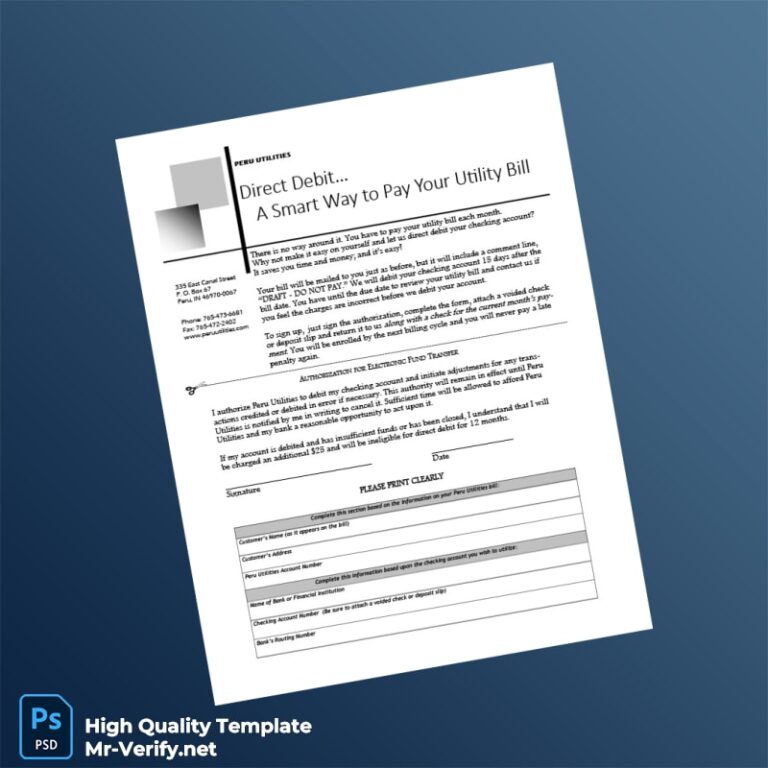 Peru Peru Utilities Editable Direct Debit Authorization Template In ...