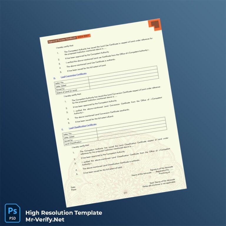 Editable Certificate Of An Advocate Registration Certificate Word And ...