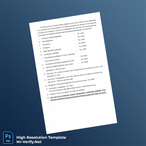 Editable India Andhra Pradesh Medical Council Application Form For Final Registration Word And ...