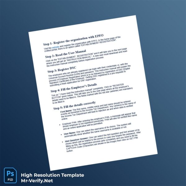 Editable India EPFO Business Registration Certificate Word And Pdf ...