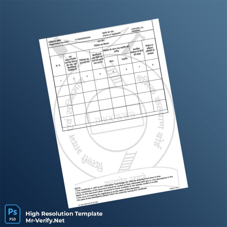 India Editable Identity Card Word And Pdf Template 2 Page