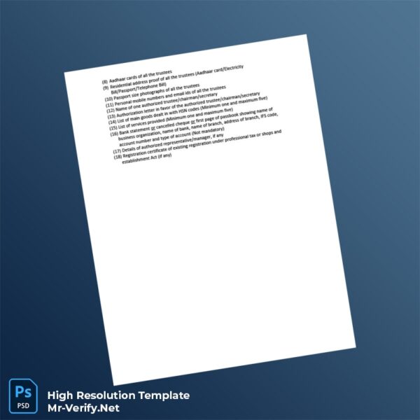 Editable India GST Registration Checklist Word And Pdf Template 4 Page
