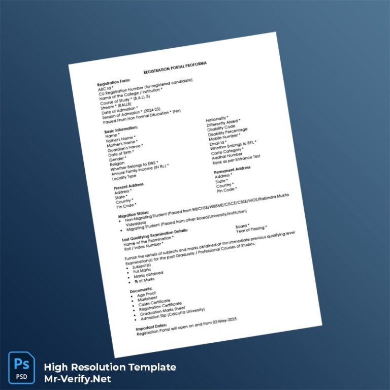 Editable India Heritage Law College Registration Certificate Word And ...