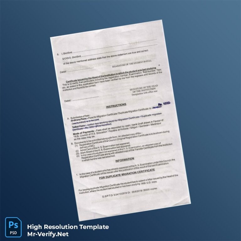 Editable India Issuer Migration Certificate Word And Pdf Template 2 Page
