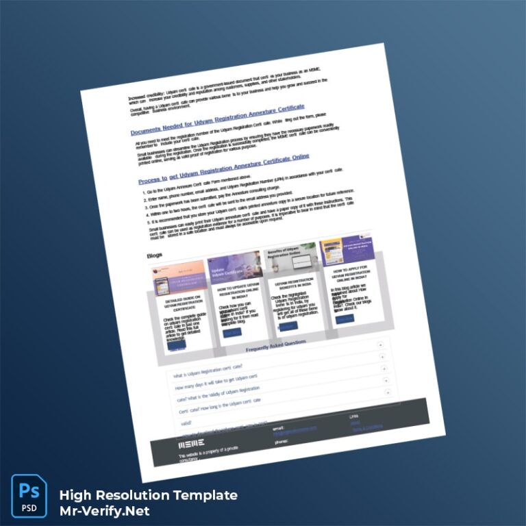 Editable India Ministry Of Micro Small And Medium Enterprises Udyam ...