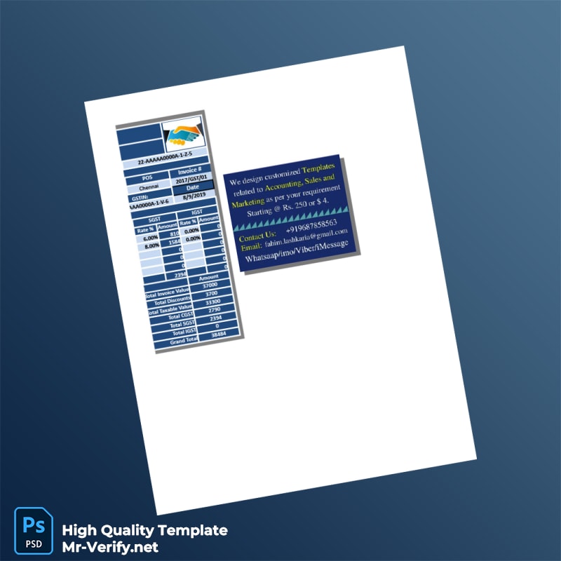 India Raj Enterprise Invoice Template In Word And PDF Formats 2 Page