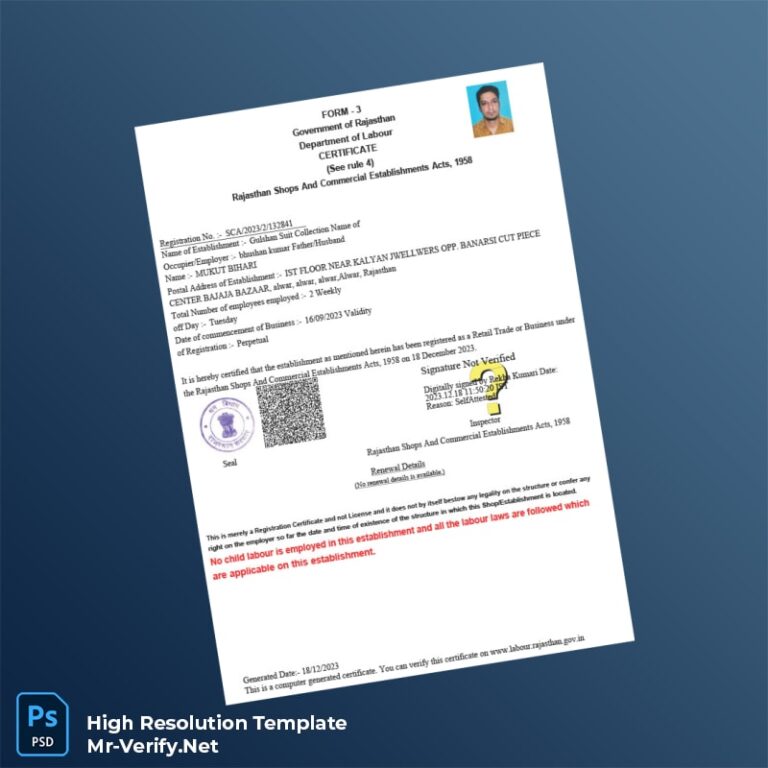 Editable India Rajasthan Shops And Commercial Establishments ...
