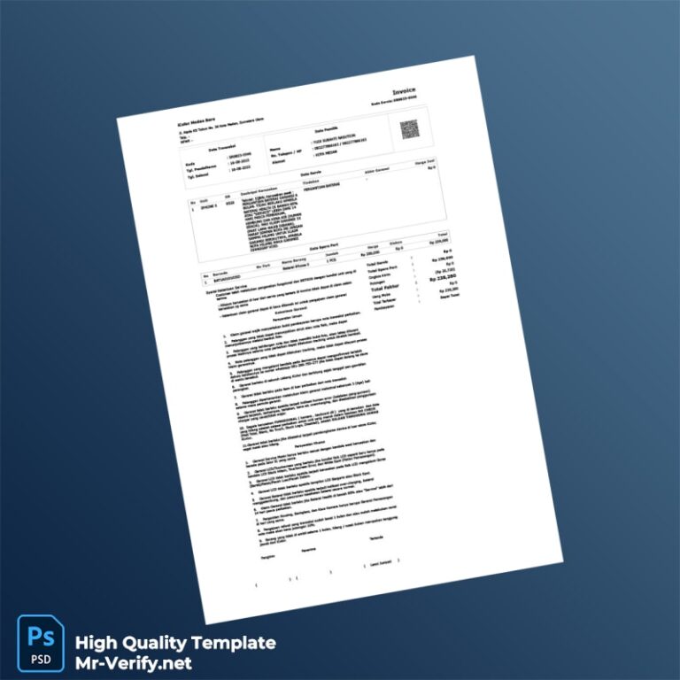 Indonesia IColor Invoice Template In Word And PDF Formats