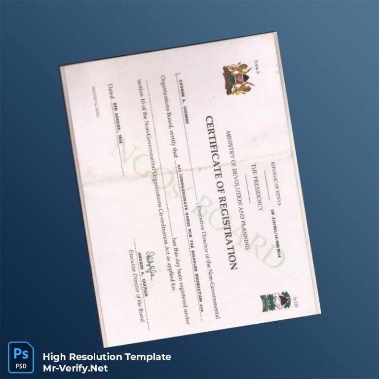 Editable Kenya Ministry Of Devolution And Planning Certificate Of ...