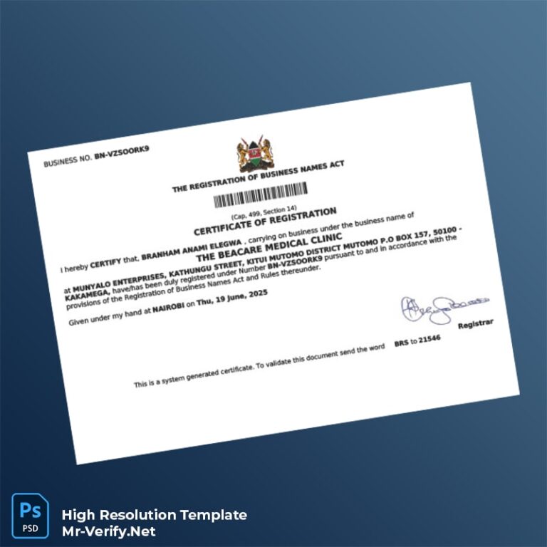 Editable Kenya Registrar Of Business Names Business Name Registration ...