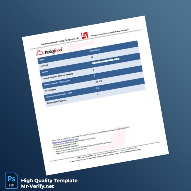 Saudi Arabia IIIII IIIIIII III Invoice Template In Word And PDF Formats
