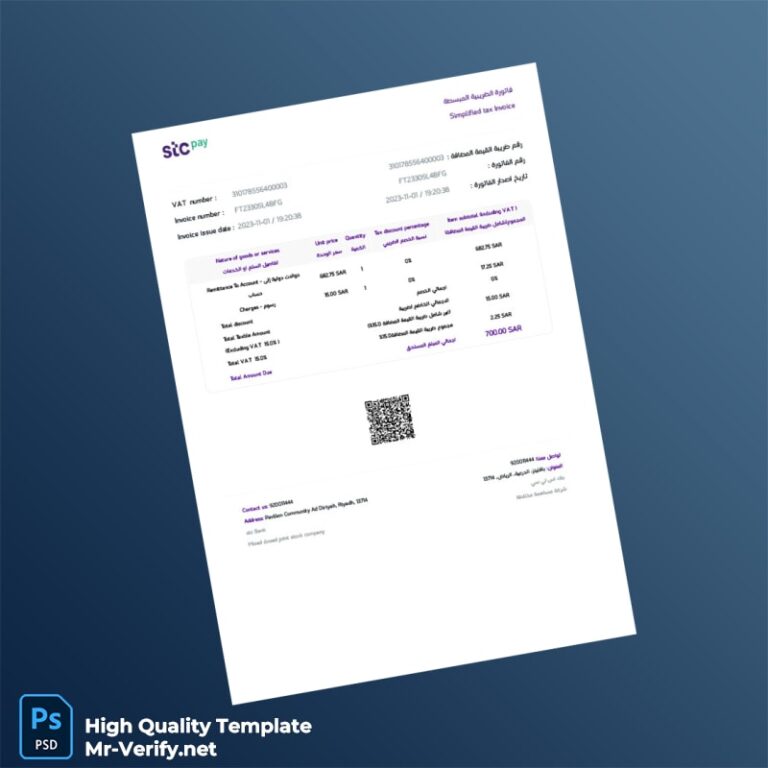 Saudi Arabia Mixed Closed Joint Stock Company Invoice Template In Word ...