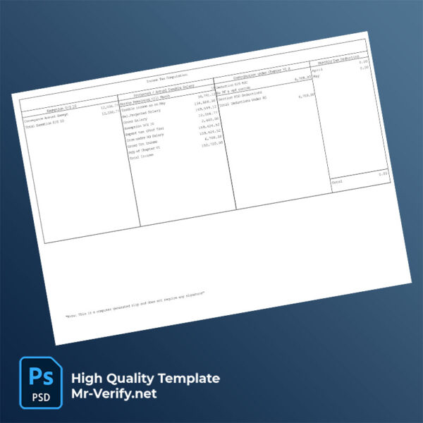 TATA Business Support Services LTD Payslip Word And Pdf Template