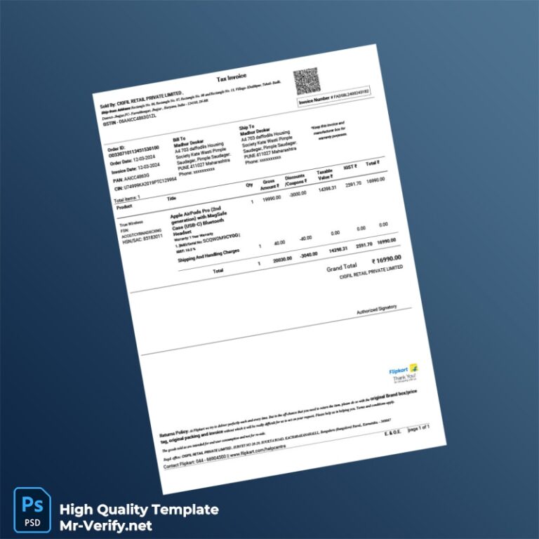 USA Apple Inc Invoice Template In Word And PDF Formats
