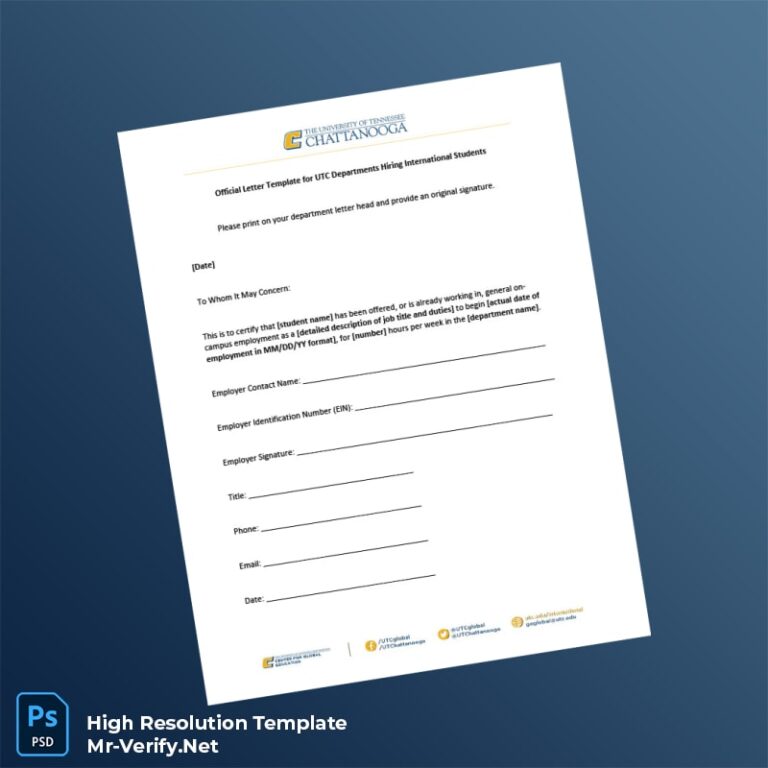 Editable United States UTC Departments Employment Verification Letter ...