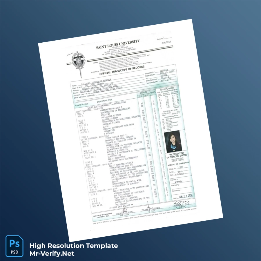 USA Saint Louis University Diploma Template - Fully Editable & Print ...