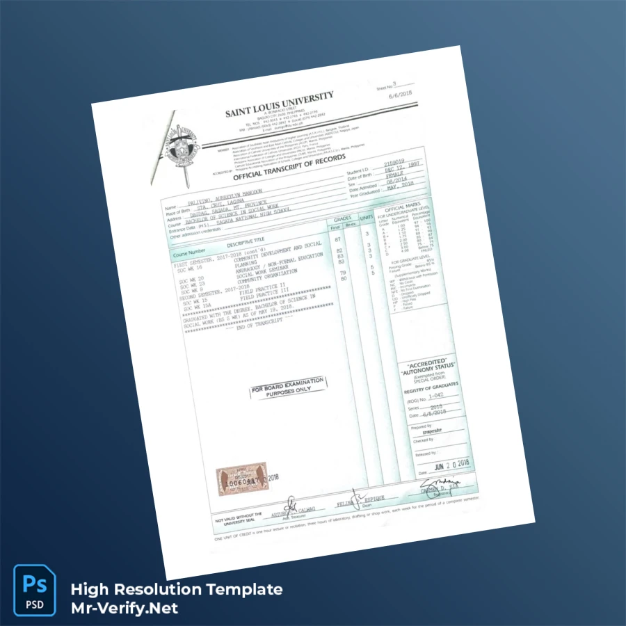 USA Saint Louis University Diploma Template - Fully Editable & Print ...