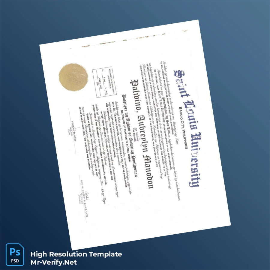 USA Saint Louis University Diploma Template - Fully Editable & Print ...