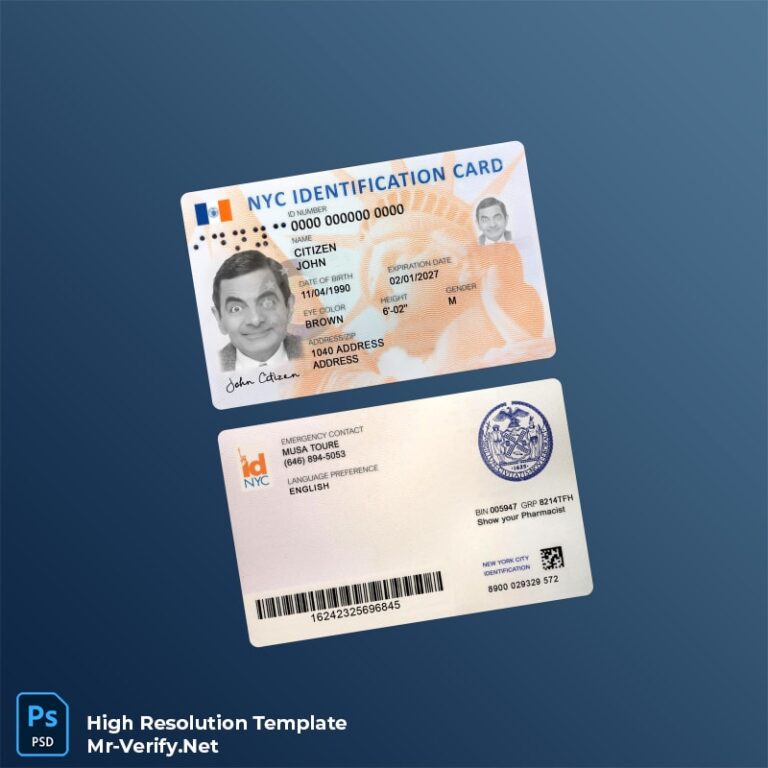 USA New York ID Card Psd Template - Fully Editable High-Resolution PSD
